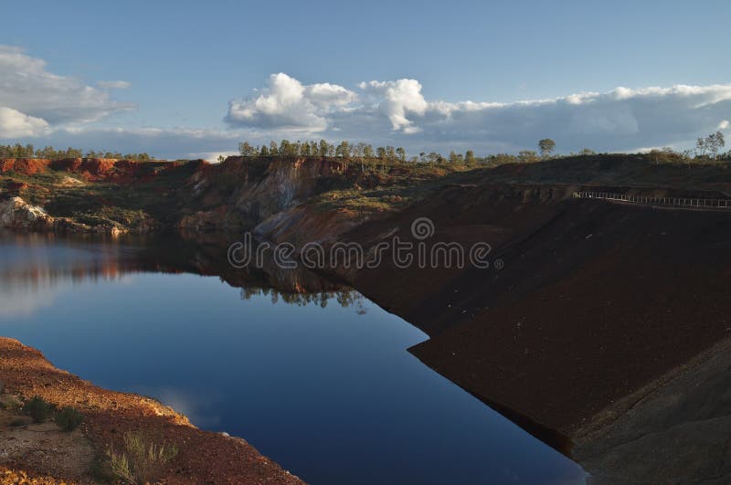 Water Pit in the Abandoned Mine Stock Photo - Image of land, mirrored ...