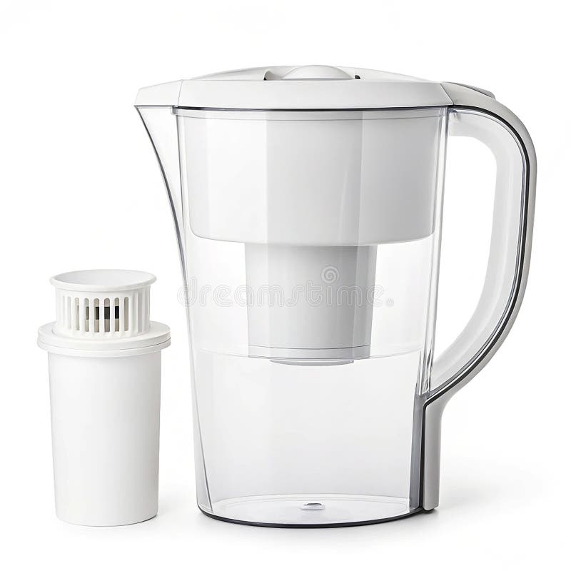Water Pitcher with Filter on White Background Stock Illustration ...