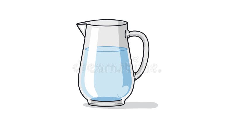 Water Pitcher with Handle and Transparent Container Filled with Blue ...