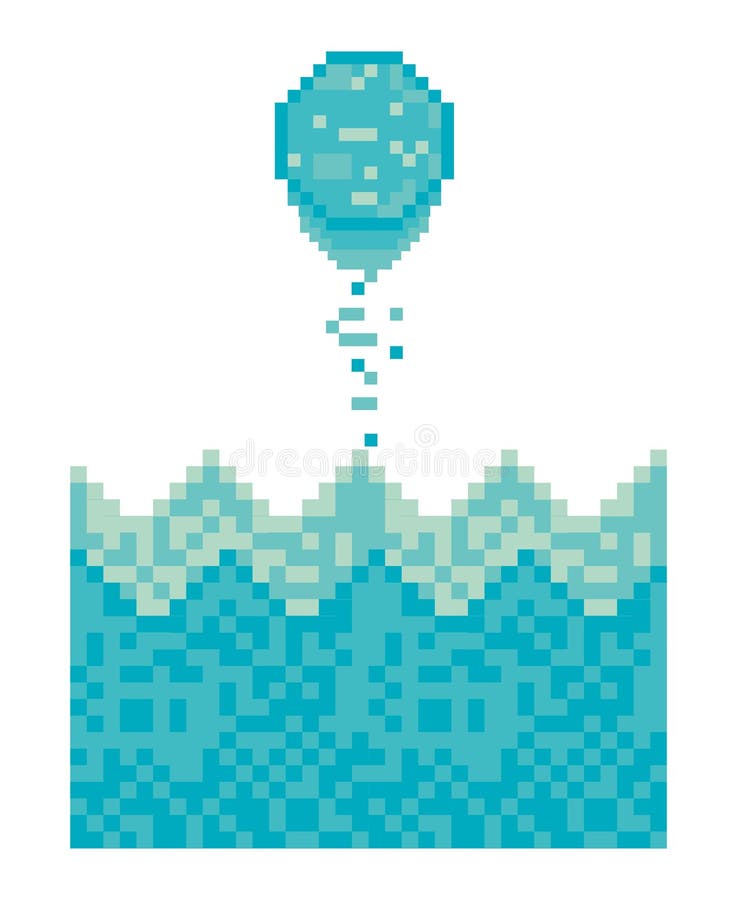 Water pixel art stock vector. Illustration of retro - 242194811
