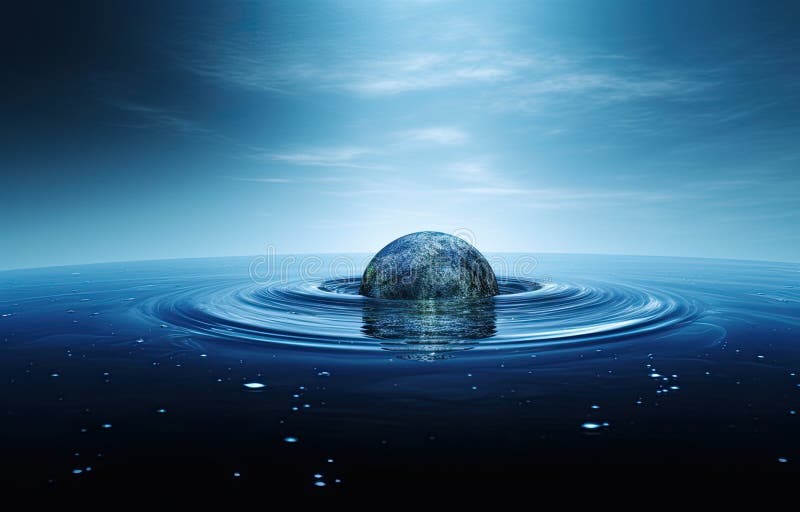 Water, Planet and Climate Change with the Earth in a Puddle As a Symbol ...