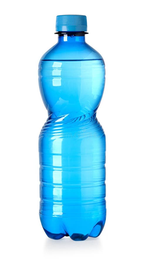 Blue plastic water bottle stock image. Image of opened - 333377091