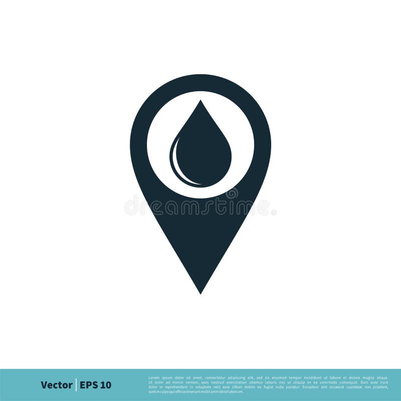 Water Pointer / Pin Icon Vector Logo Template Illustration Design ...