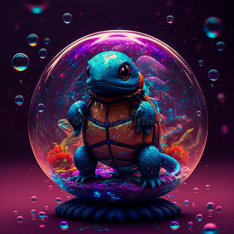 Pokemon 3D high definition stock illustration. Illustration of turtle ...