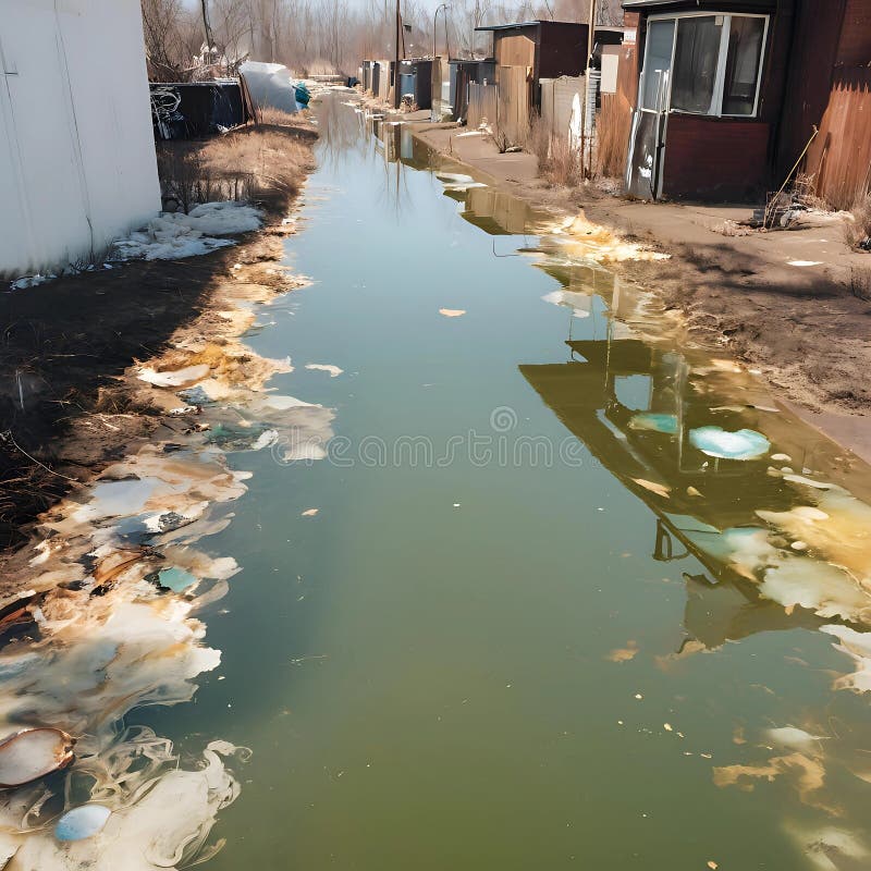 Waste Pollution in Rivers Causes Damage To the Ecosystem Stock ...