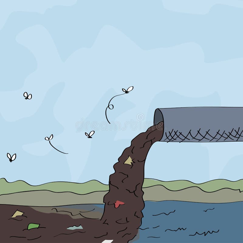 Water Pollution Concept Illustration Stock Vector - Illustration of ...