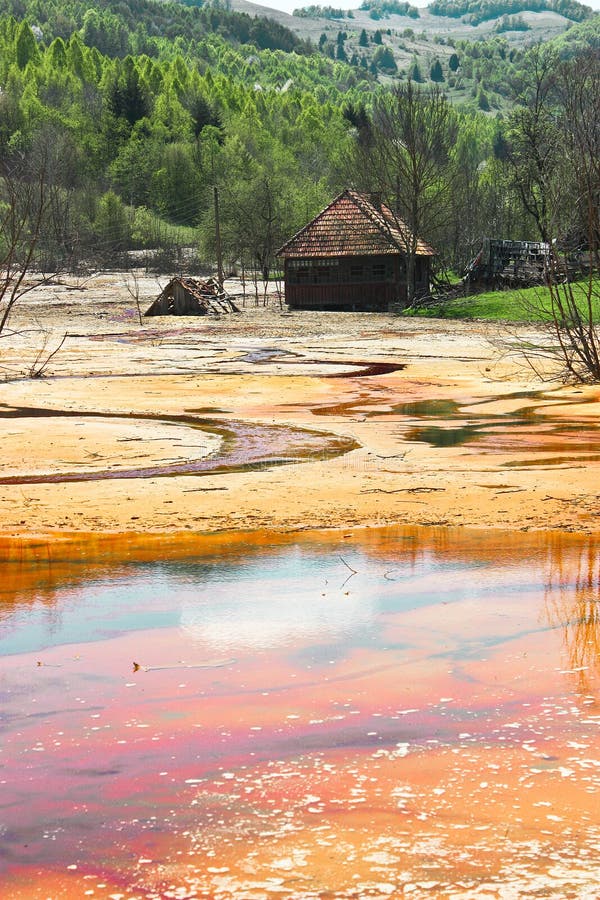 Water Pollution of a Copper Mine Exploitation Stock Photo - Image of ...