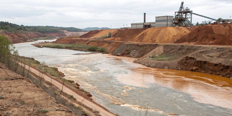 Water Pollution in Copper Mine Exploitation Stock Illustration ...