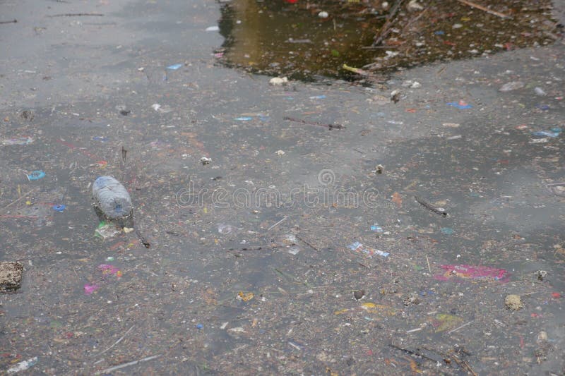 Water Pollution with Garbage on Water Stock Photo - Image of gross ...
