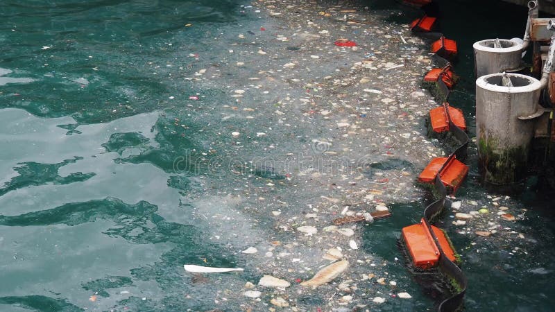 Water Pollution with Garbage on Water Stock Footage - Video of water ...