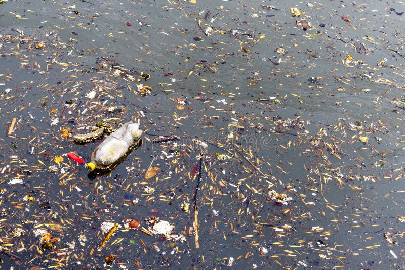 Water Pollution by Garbage. Dirty Wastewater Stock Photo - Image of ...