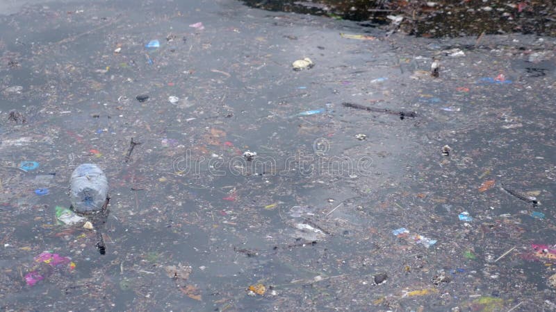 Water Pollution with Garbage on Water Stock Footage - Video of dirty ...
