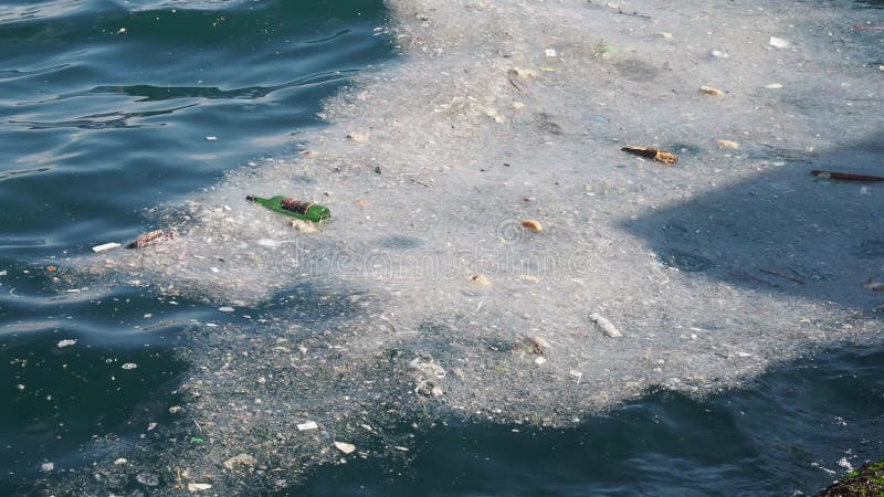 Water Pollution with Garbage on Water Stock Video - Video of pollution ...