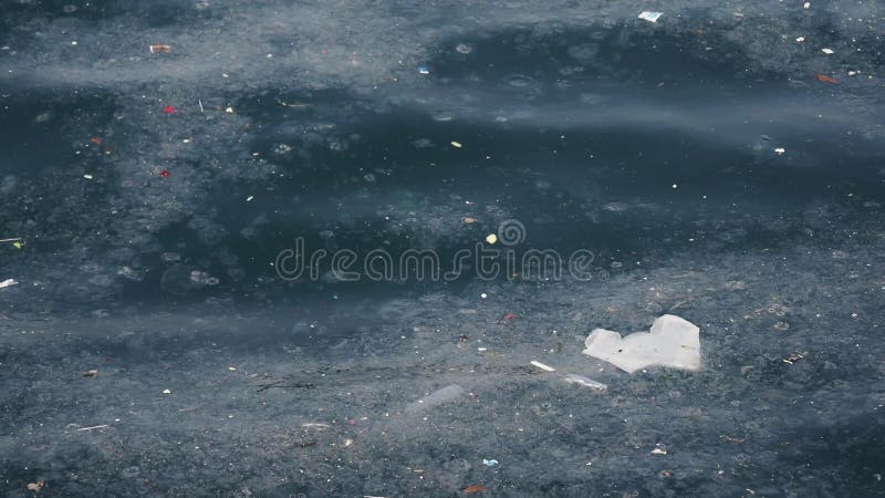 Water Pollution with Garbage on Water Stock Video - Video of riverbank ...