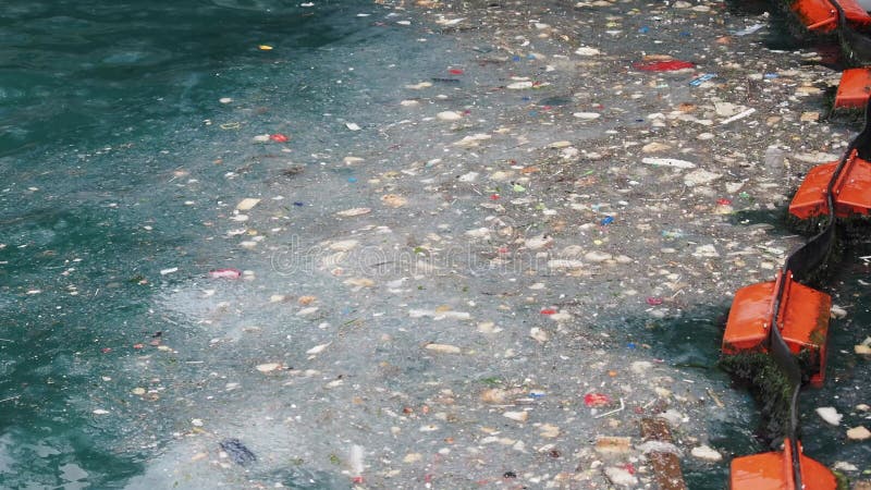 Water Pollution with Garbage on Water Stock Video - Video of dirty ...