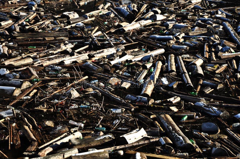 Water Pollution in a Lake with Garbage Stock Image - Image of ...