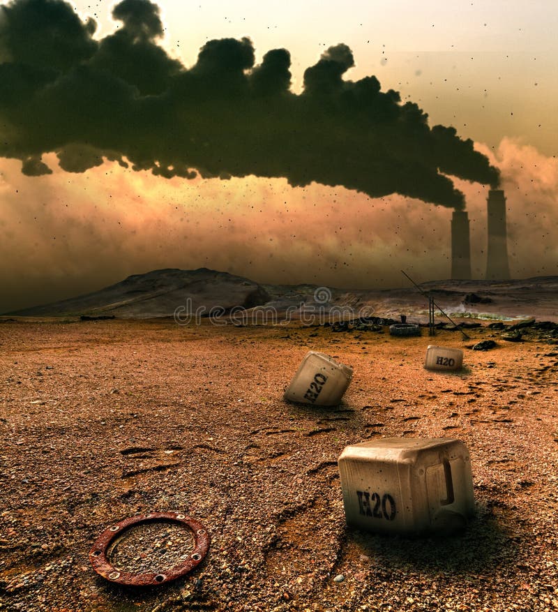 Water Pollution in Post-industrial Areas, World in 2050 Stock Photo ...