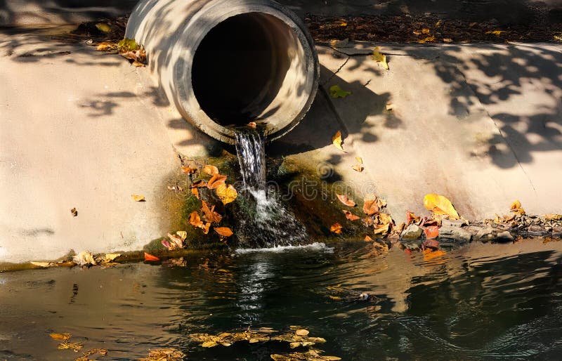 Dirty Drain, Water Pollution in River Stock Image - Image of danger ...