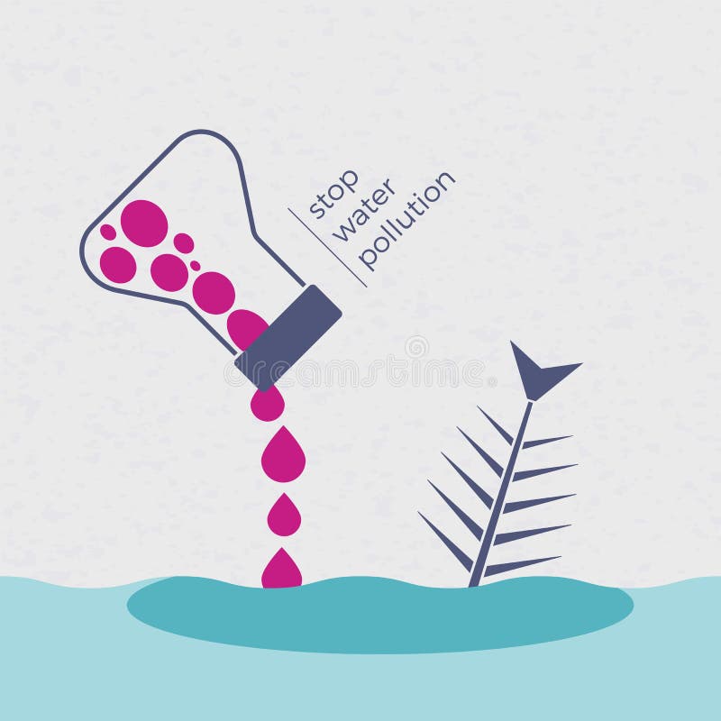 Water Pollution Vector Concept Stock Vector - Illustration of fluid ...