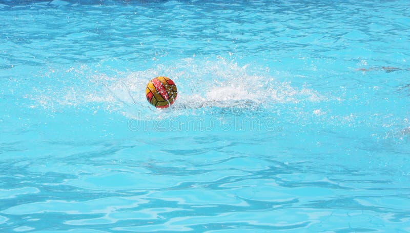 Water Polo Ball Splashed in a Pool Stock Photo - Image of round ...