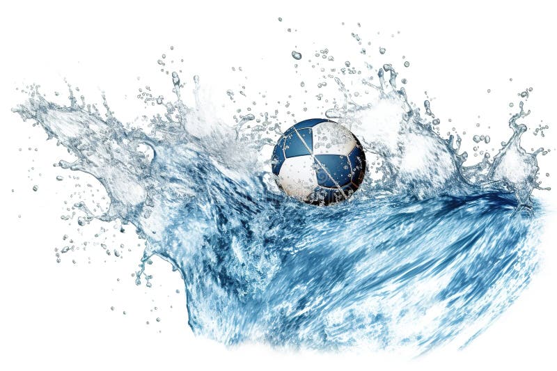 Water Polo. Ball in Waves Isolated on White Background Stock ...