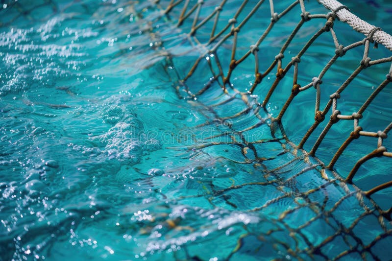 Water Polo Net Sitting within the Vibrant Blue Waters of a Pool Stock ...