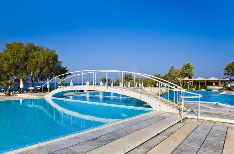 Pool Bridge stock photo. Image of swim, tree, majorca, summer - 191504