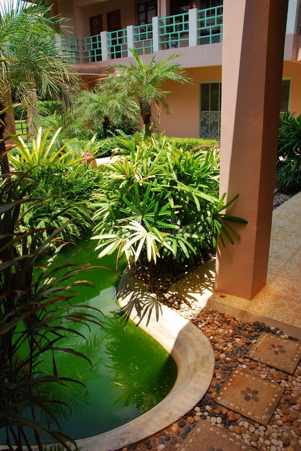 Water pool and garden stock photo. Image of flower, sign - 30619012