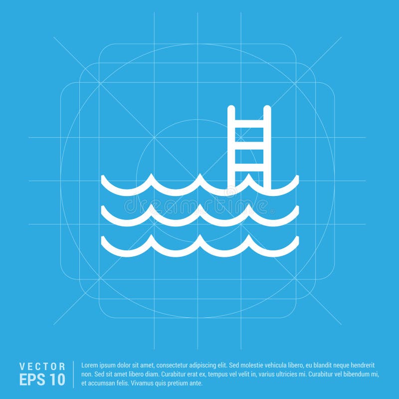 Water pool icon stock vector. Illustration of fitness - 132428974