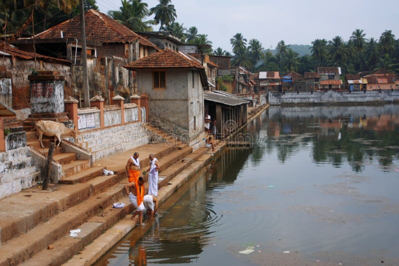 Water Pool in Indian City Gokarna Editorial Stock Image - Image of ...