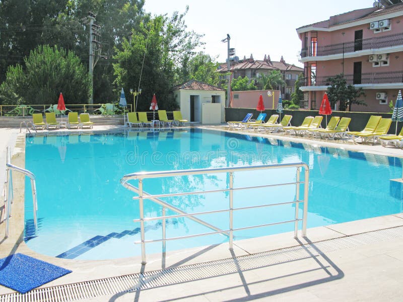 Water-pool in Luxury Hotel Building Stock Image - Image of garden ...