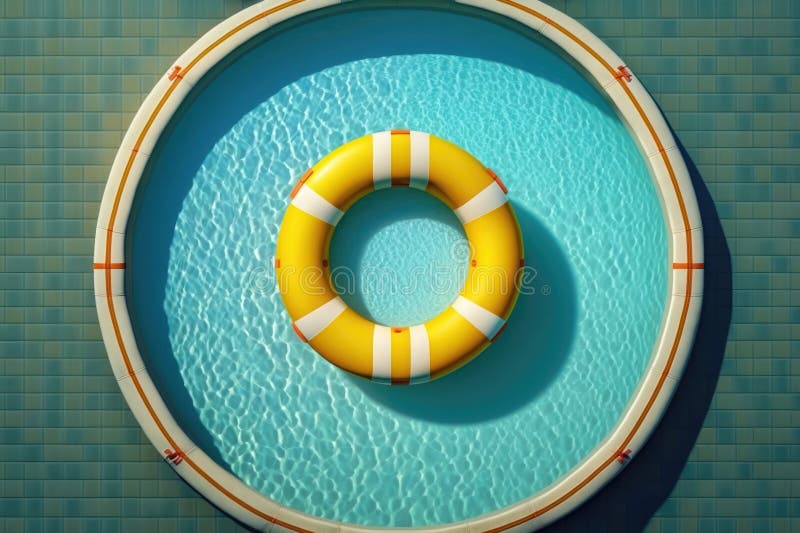 Water Pool Summer Background with Yellow Pool Float Ring. AI Generation ...