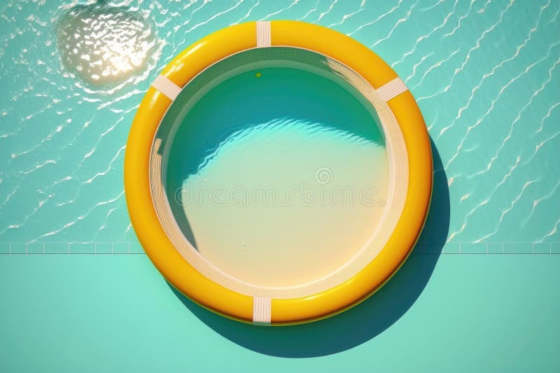 Water Pool Summer Background with Yellow Pool Float Ring. AI Generation ...