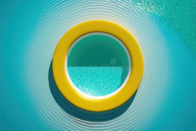 Water Pool Summer Background with Yellow Pool Float Ring. AI Generation ...