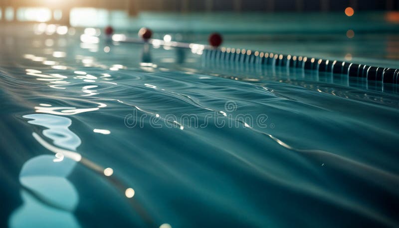 Water in the Pool. Swimming Pool. Reflections on the Water. Selective ...