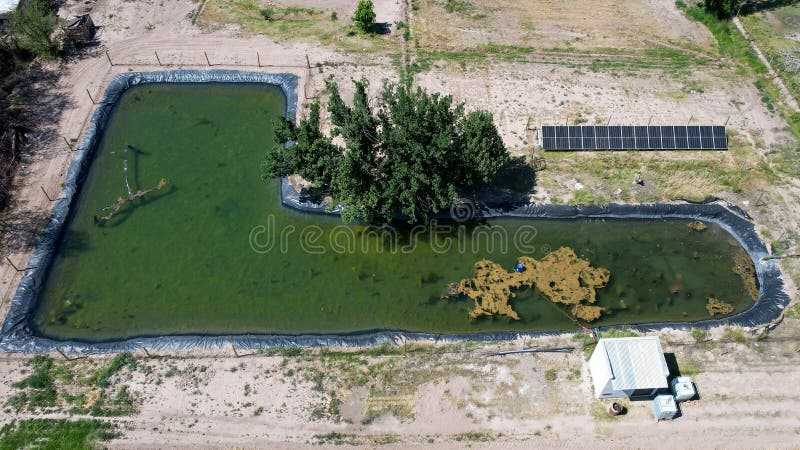 Water Pool, Together with Solar Pumping for Field Irrigation. Water ...