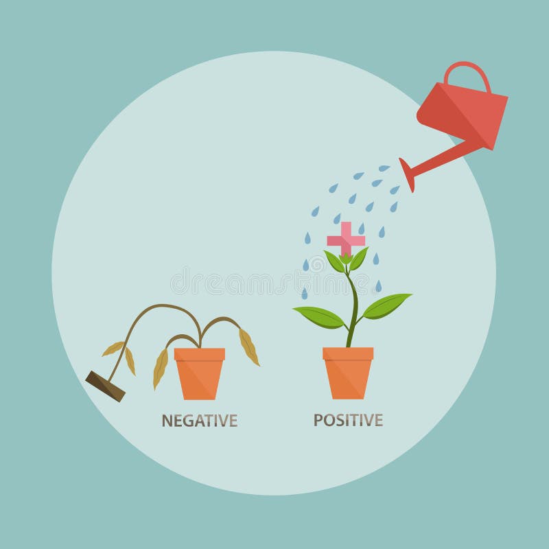 Water the Positive Sprout, Positive Thinking Concept Stock Vector ...