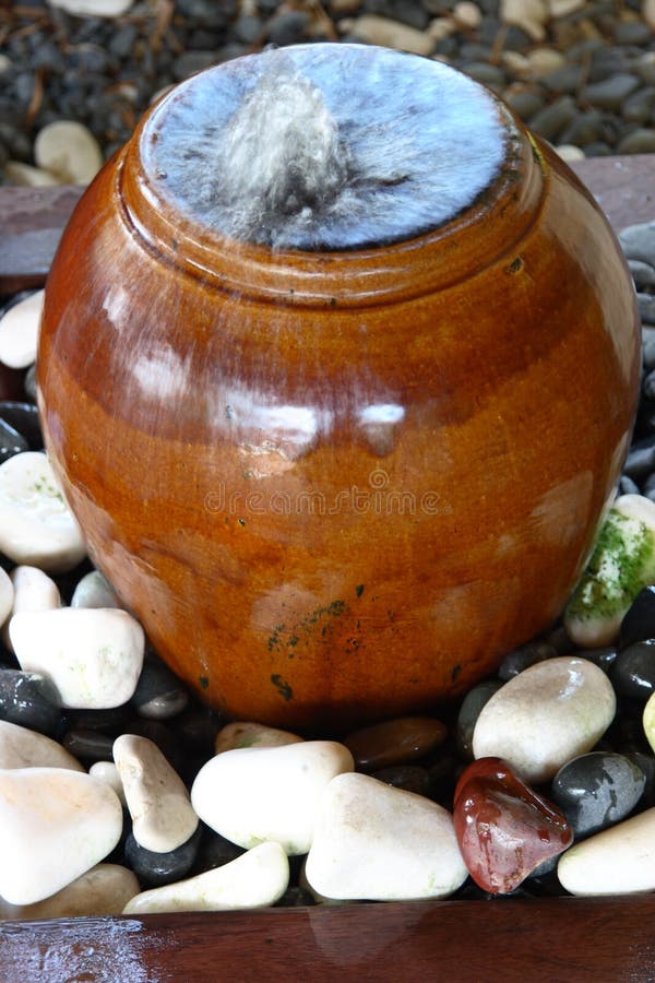 Artistic Fountain in a Garden Stock Photo - Image of flowing, interior ...