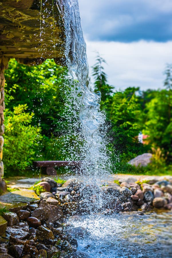 Waterfall from above. stock image. Image of rich, marine - 100594349