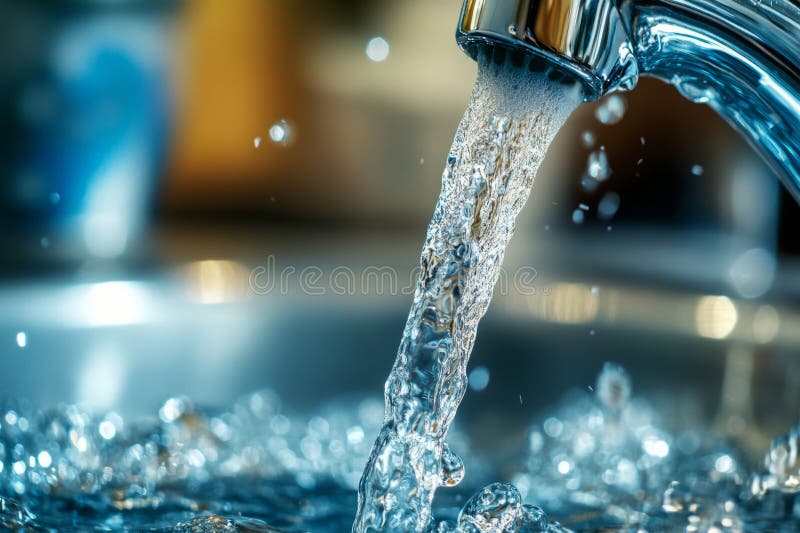 Water Pouring from a Faucet into a Sink Stock Photo - Image of concept ...