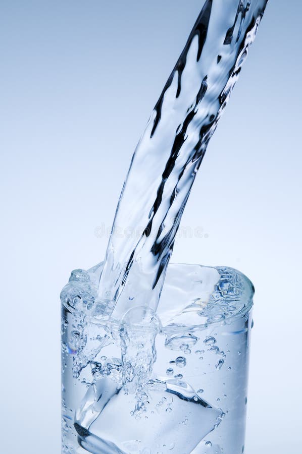 Pouring Mineral Water Stream Into A Glass Stock Photo - Image of bright ...
