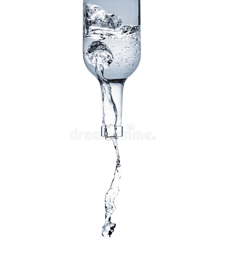 Water Pouring from Glass Bottle Stock Photo - Image of hydrate, pour ...