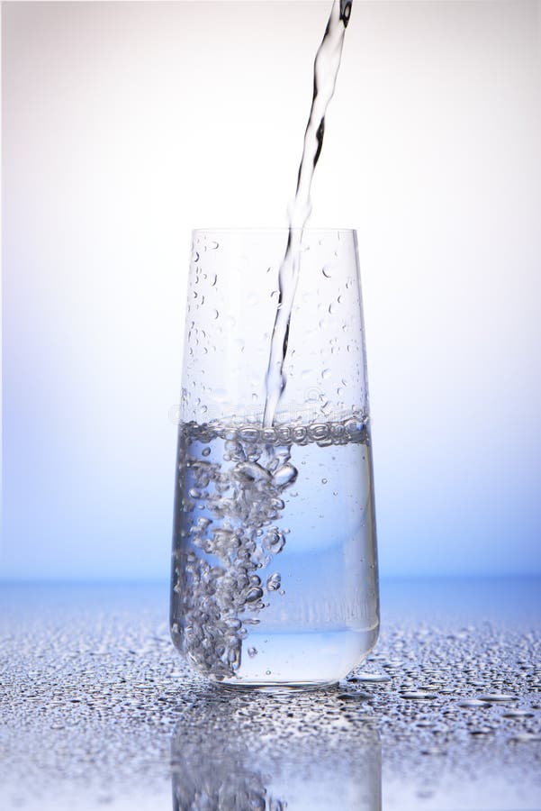 Water Pouring Half Filled Drinking Glass Drops Stock Photos - Free ...