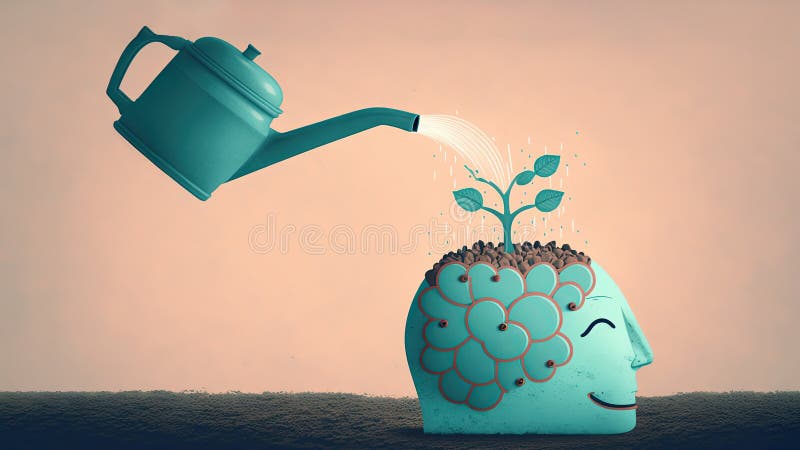 Water Pouring Human Brain with Watering Can Development of Intelligence ...