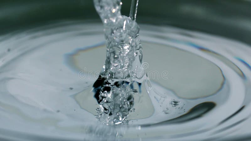 Water Pouring and Bubbling in Macro Detail Slow Motion Stock Video ...