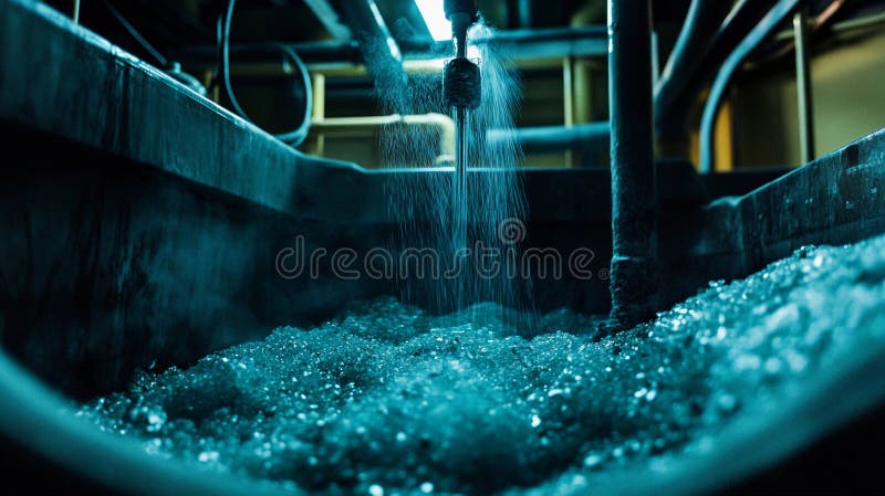 Water Flows from a Pipe into a Tank Filled with Bubbles in an ...