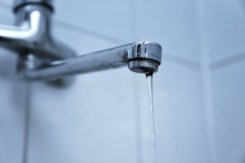 Water Pouring from Tap, Closeup. Water Saving Concept Stock Photo ...