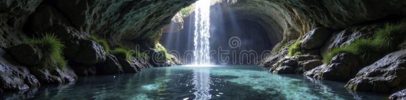 Water Pours from the Ceiling into a Vast Underground Chamber of Stone ...