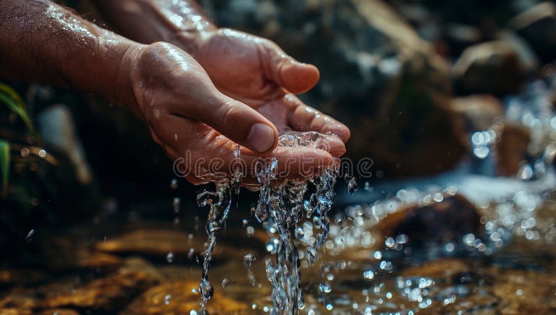 Water Pours Human Hands Close Up Stream Stock Photos - Free & Royalty ...