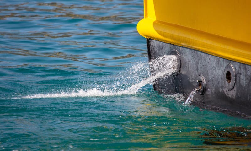 Water Pours Out of the Ship into the Sea Stock Photo - Image of boating ...